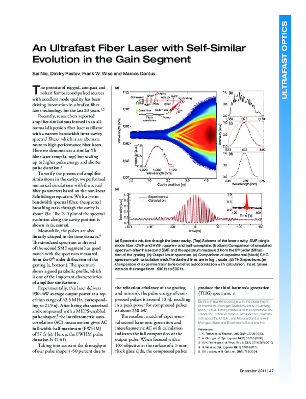 (PDF) An Ultrafast Fiber Laser with Self-Similar Evolution in the Gain ...