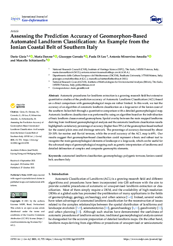 (PDF) Assessing the Prediction Accuracy of Geomorphon-Based Automated Landform Classification ...
