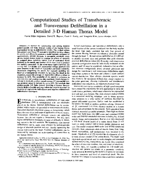 (PDF) Computational studies of transthoracic and transvenous defibrillation in a detailed 3-D ...