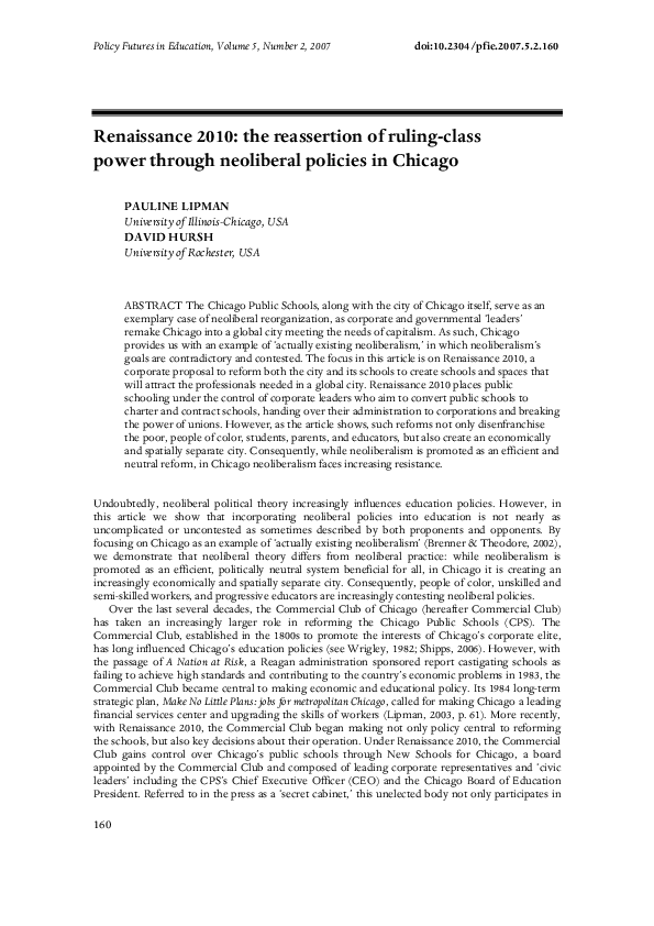 (PDF) Renaissance 2010: the reassertion of ruling-class power through ...