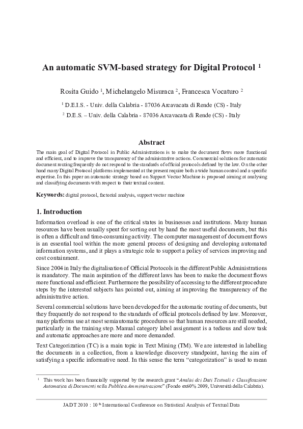 (PDF) An automatic SVM-based strategy for Digital Protocol | Rosita ...