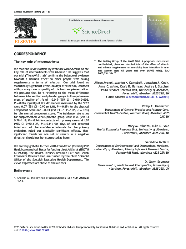 (PDF) The key role of micronutrients