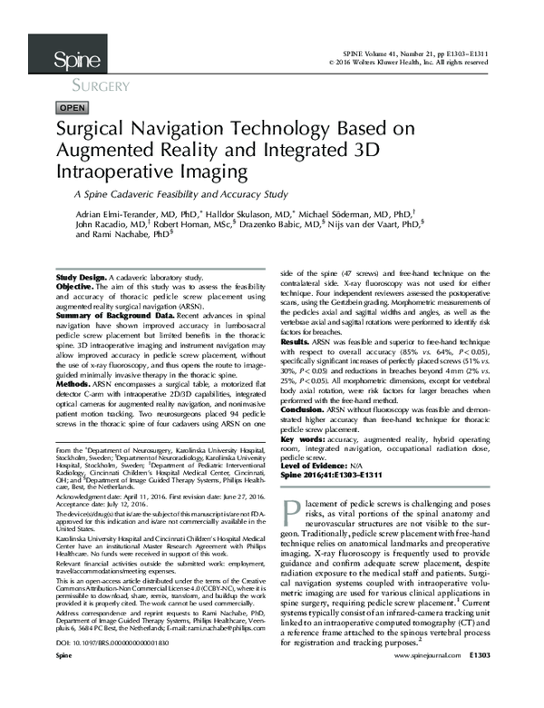 (PDF) Surgical Navigation Technology Based on Augmented Reality and ...
