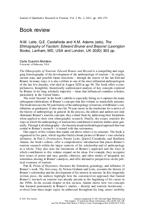 (PDF) Book review of The Ethnography of Tourism: Edward Bruner and Beyond