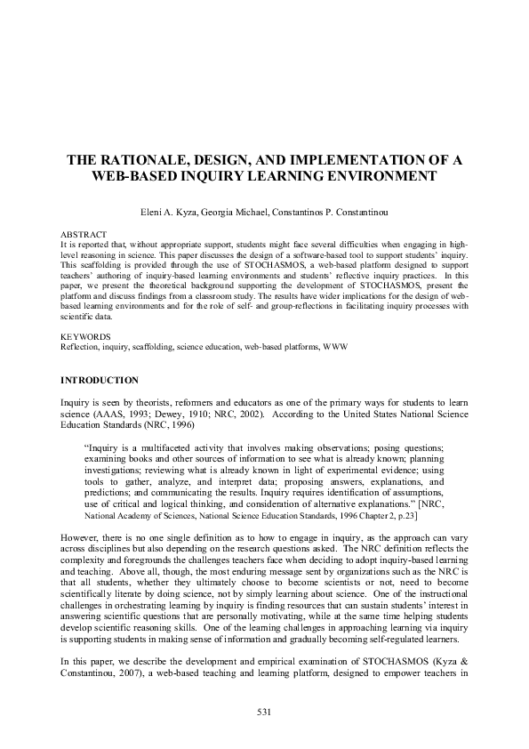 (PDF) Designing a Web-Based Inquiry Learning Tool