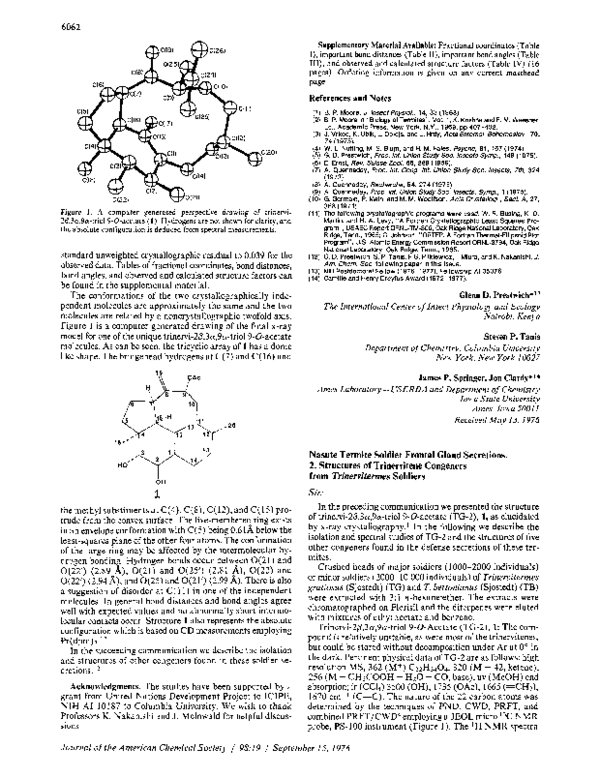 (PDF) Nasute termite soldier frontal gland secretions. 1. Structure of ...