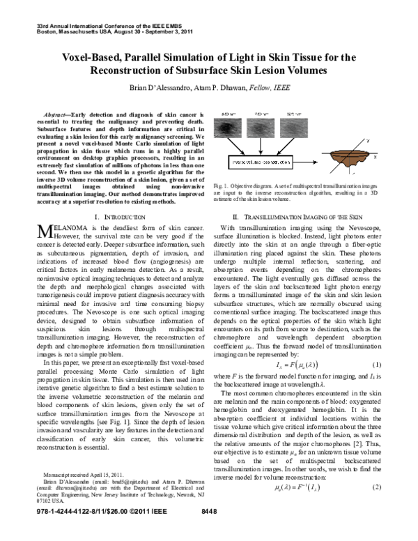 Pdf Voxel Based Parallel Simulation Of Light In Skin Tissue For The