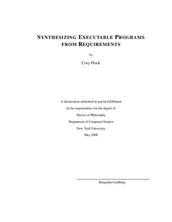 (PDF) Synthesizing Executable Programs from Requirements