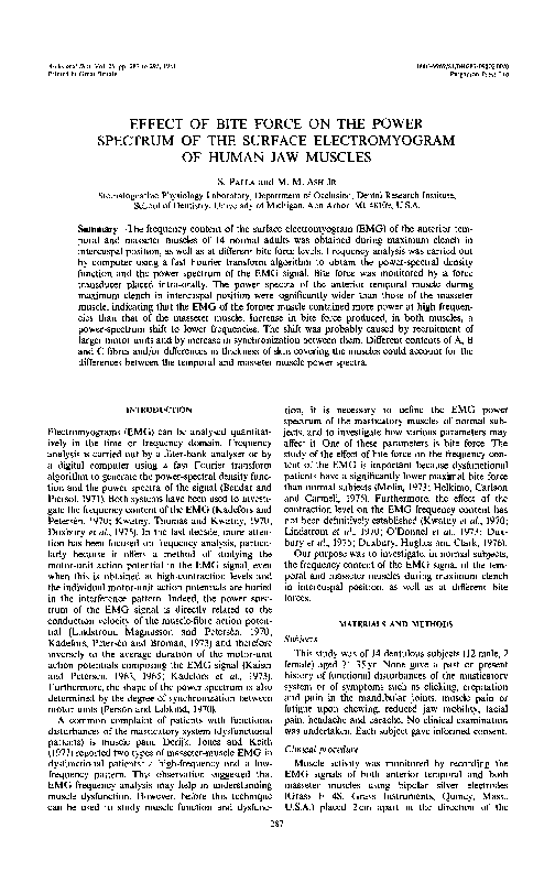 (PDF) Effect of bite force on the power spectrum of the surface ...