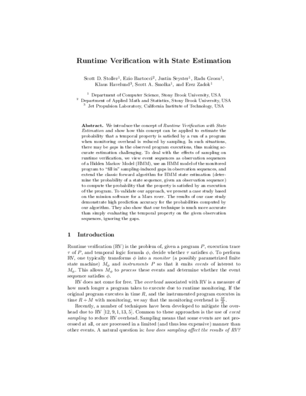 (PDF) Runtime Verification with State Estimation
