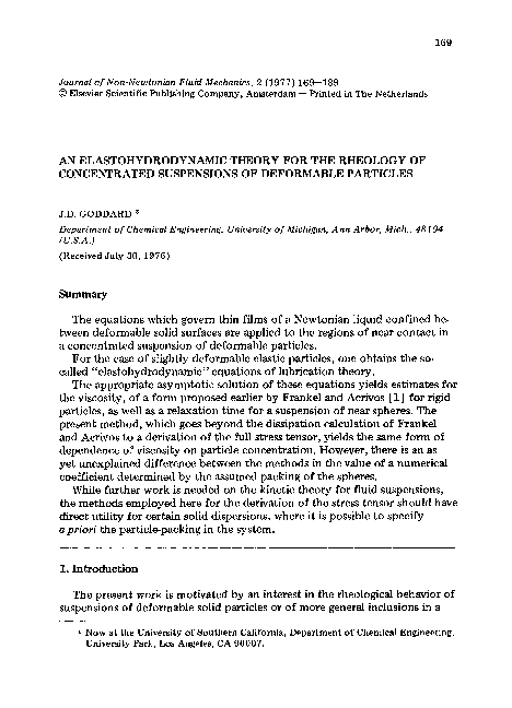 (PDF) An elastohydrodynamic theory for the rheology of concentrated ...