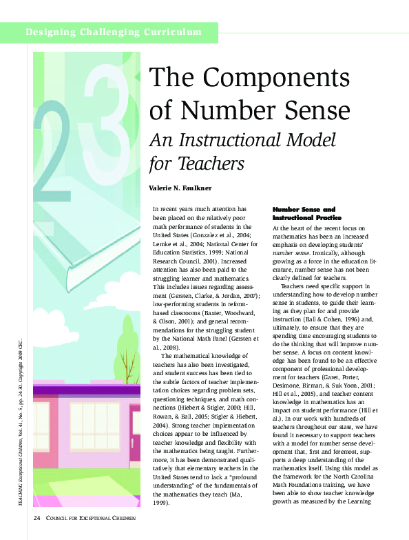 (PDF) The Components of Number Sense