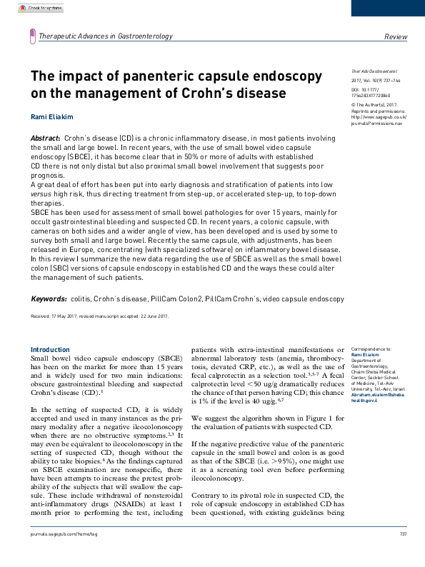 (PDF) The impact of panenteric capsule endoscopy on the management of ...