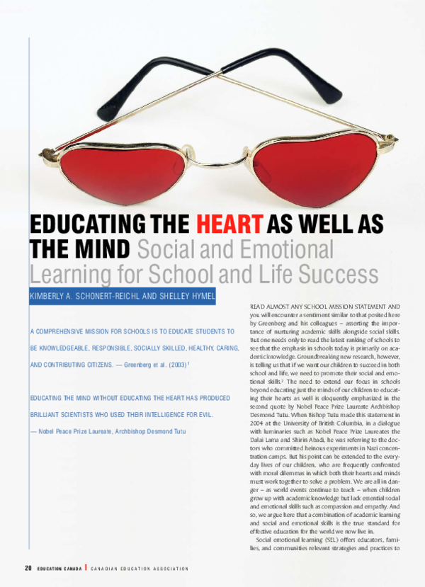 (PDF) Educating the Heart as Well As the Mind Social and Emotional ...