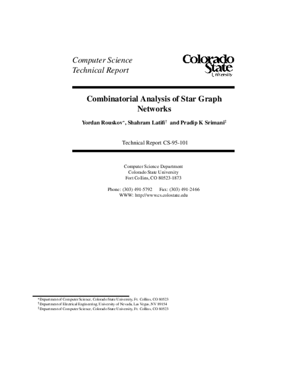 (PDF) Combinatorial Analysis of Star Graph Networks