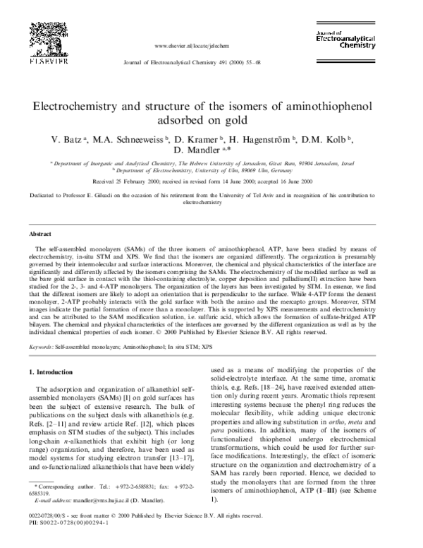 (PDF) Electrochemistry and structure of the isomers of aminothiophenol ...