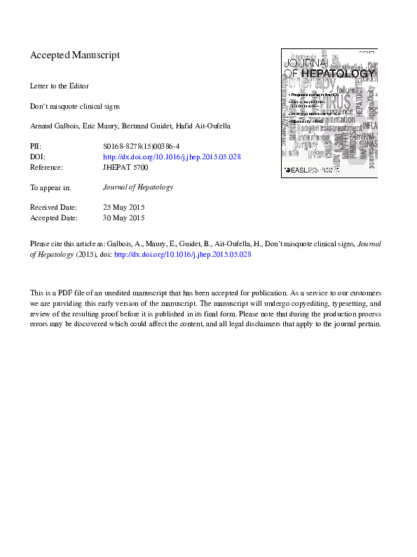 (PDF) Don’t misquote clinical signs