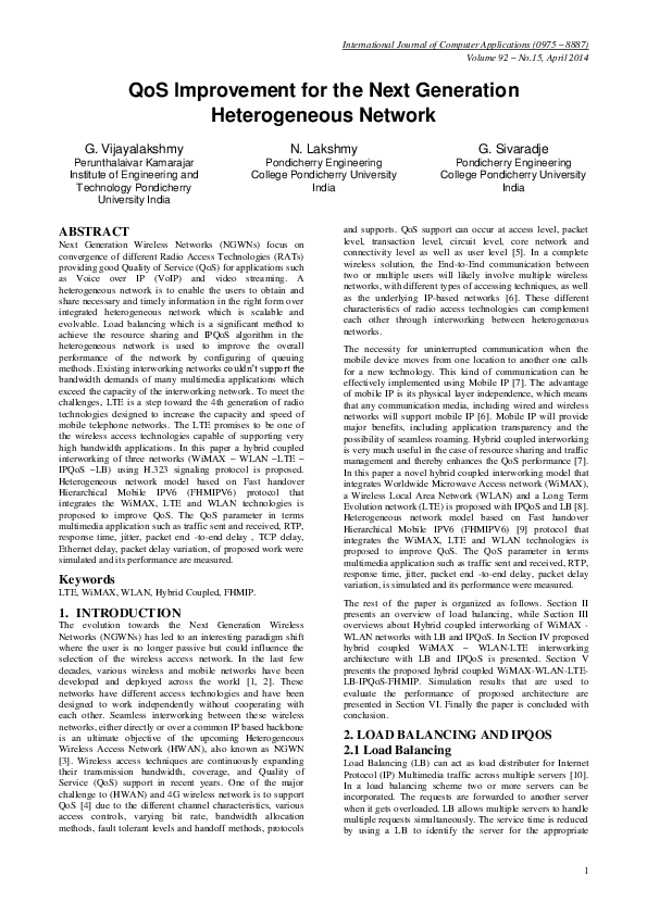 (PDF) QoS Improvement for the Next Generation Heterogeneous Network