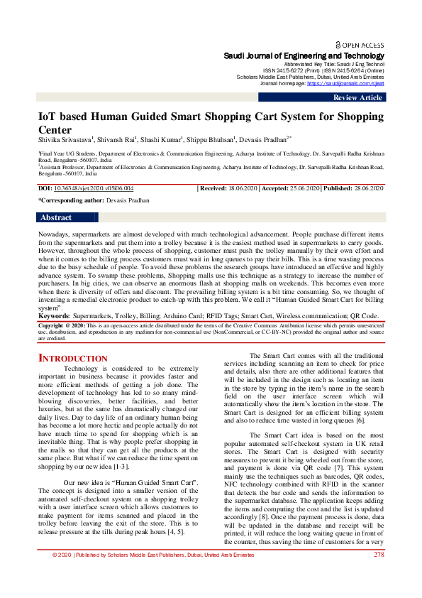(PDF) IoT based Human Guided Smart Shopping Cart System for Shopping Center