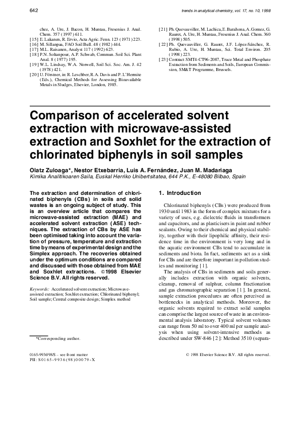 (PDF) Comparison of accelerated solvent extraction with microwave ...