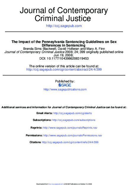 (PDF) The Impact of the Pennsylvania Sentencing Guidelines on Sex ...