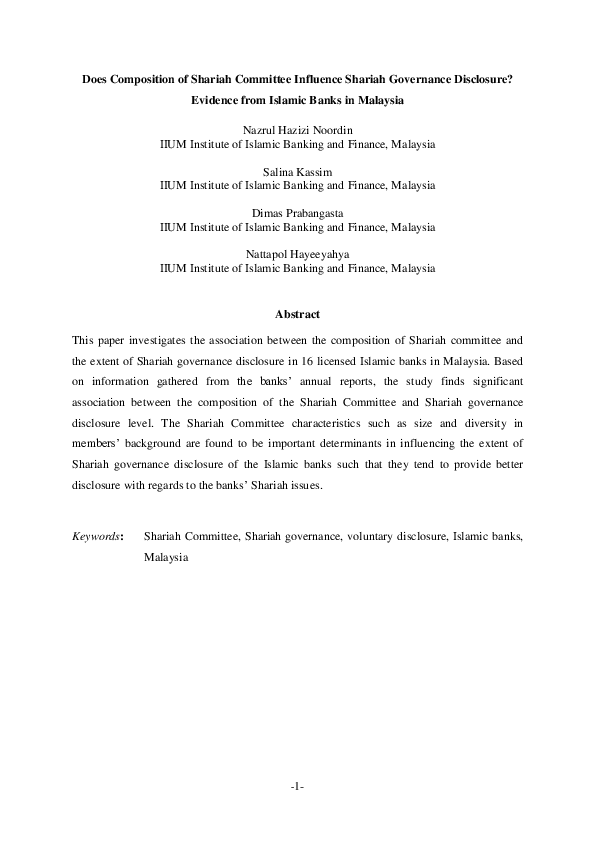 (PDF) Does Composition of Shariah Committee Influence Shariah ...