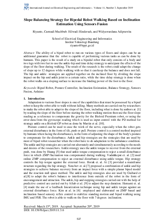(PDF) Humanoid robot walking control on inclined planes | Utku seven - Academia.edu