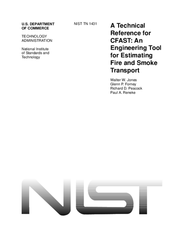 (PDF) Technical Reference for CFAST: An Engineering Tool for Estimating ...