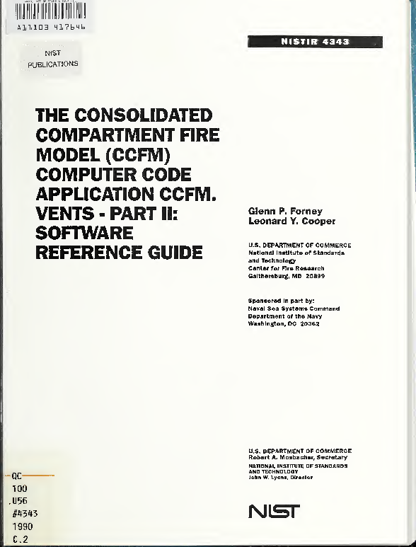 (PDF) The Consolidated Compartment Fire Model (CCFM) computer code ...