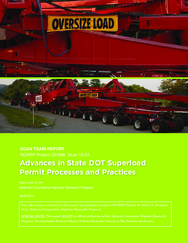 (PDF) Advances in State DOT Superload Permit Processes and Practices
