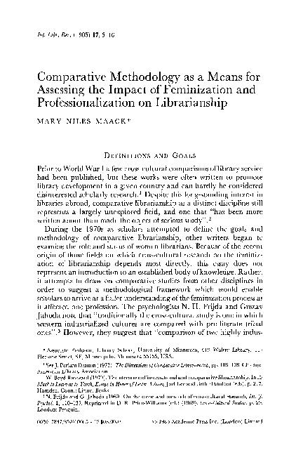 (PDF) Comparative methodology as a means for assessing the impact of ...