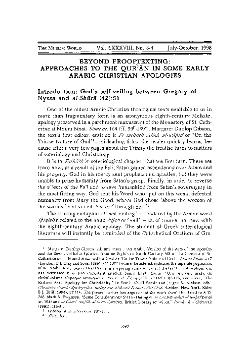 (PDF) Beyond Prooftexting: Approaches to the Qur'?N in Some Early ...