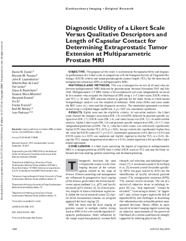 (PDF) Diagnostic Utility of a Likert Scale Versus Qualitative ...