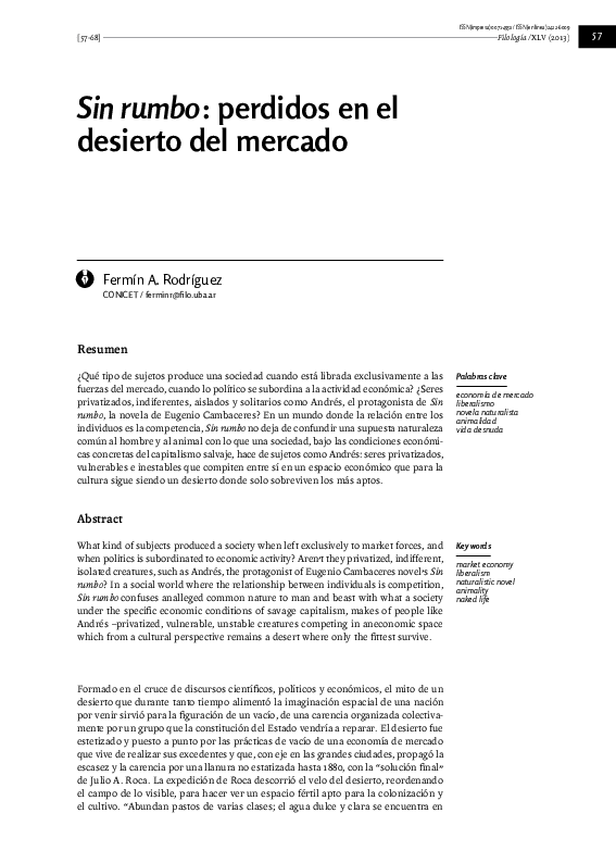 (PDF) Sin rumbo : perdidos en el desierto del mercado