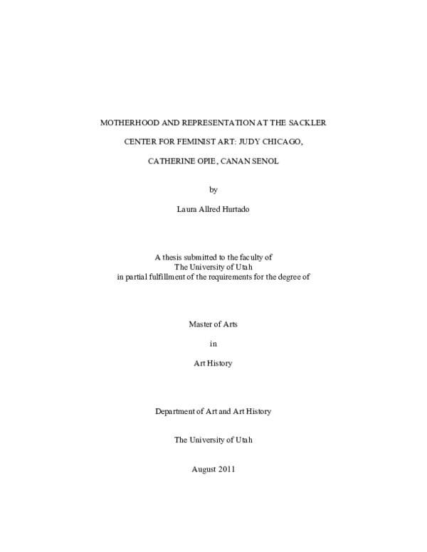 (PDF) Motherhood and representation at the Sackler Center for Feminist ...
