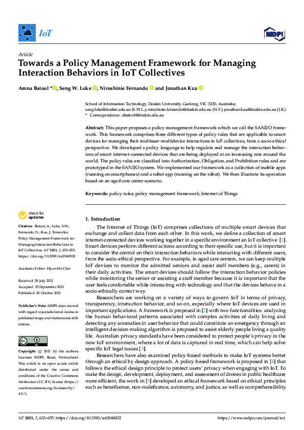 (PDF) Towards a Policy Management Framework for Managing Interaction ...
