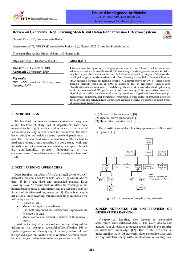 Pdf Review On Generative Deep Learning Models And Datasets For