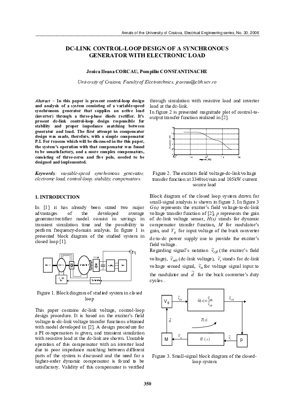 (PDF) DC-Link Control-Loop Design of a Synchronous Generator with ...