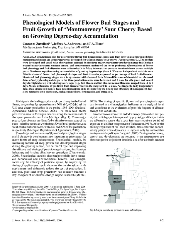 (PDF) Phenological Models of Flower Bud Stages and Fruit Growth of ...