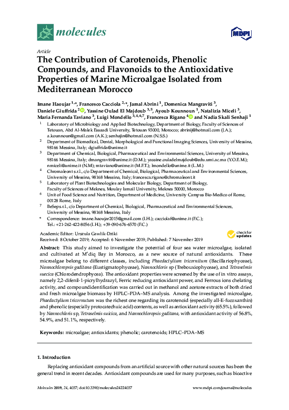 (PDF) The Contribution of Carotenoids, Phenolic Compounds, and Flavonoids to the Antioxidative ...