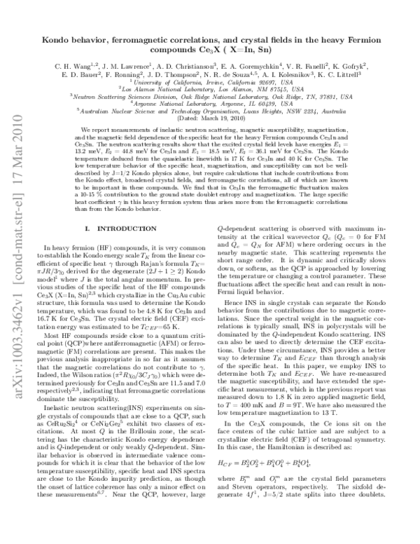 (PDF) Kondo behavior, ferromagnetic correlations, and crystal fields in ...