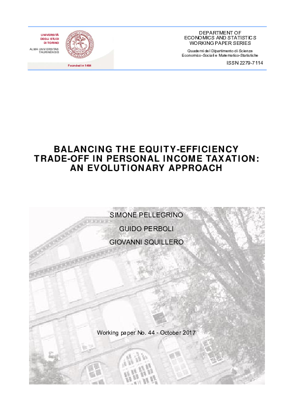 (PDF) Balancing the equity-efficiency trade-off in personal income ...