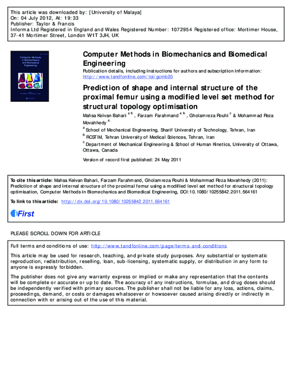 Pdf Prediction Of Shape And Internal Structure Of The Proximal Femur Using A Modified Level