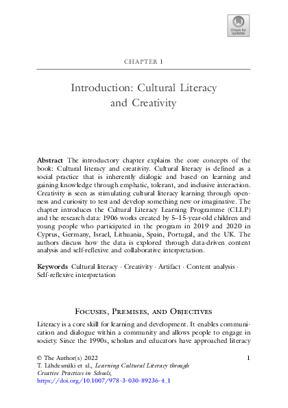 (PDF) Introduction: Cultural Literacy and Creativity