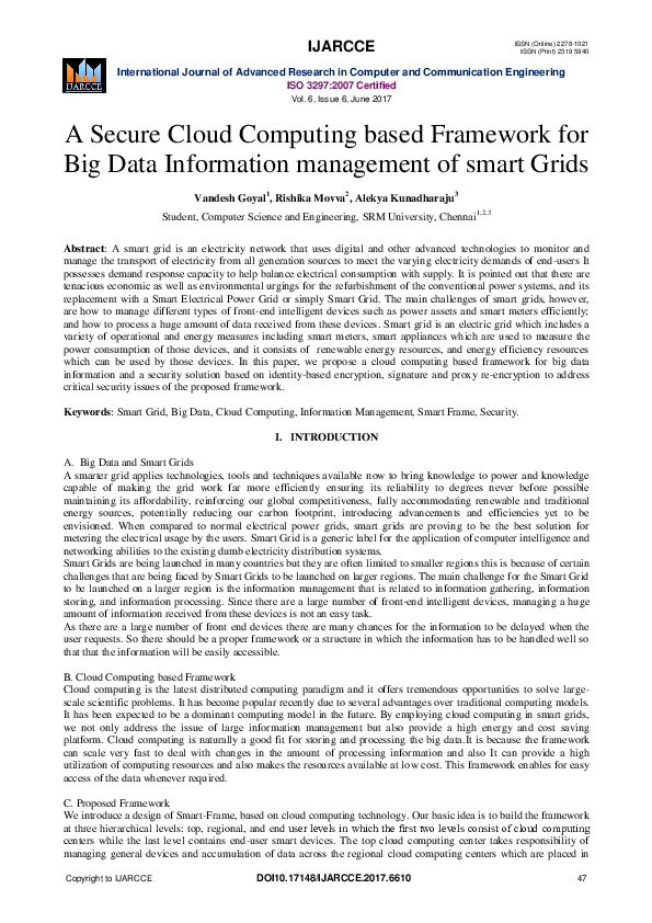 (PDF) A Secure Cloud Computing based Framework for Big Data Information ...