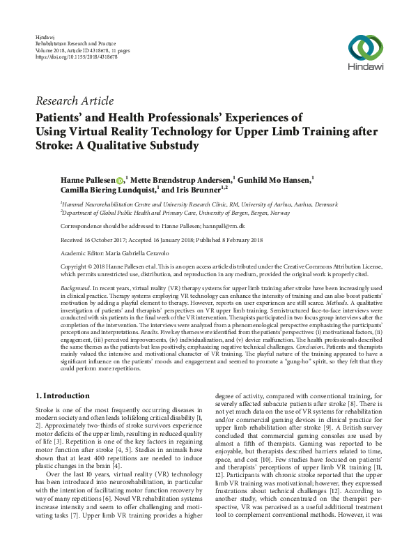 (PDF) Patients’ and Health Professionals’ Experiences of Using Virtual ...