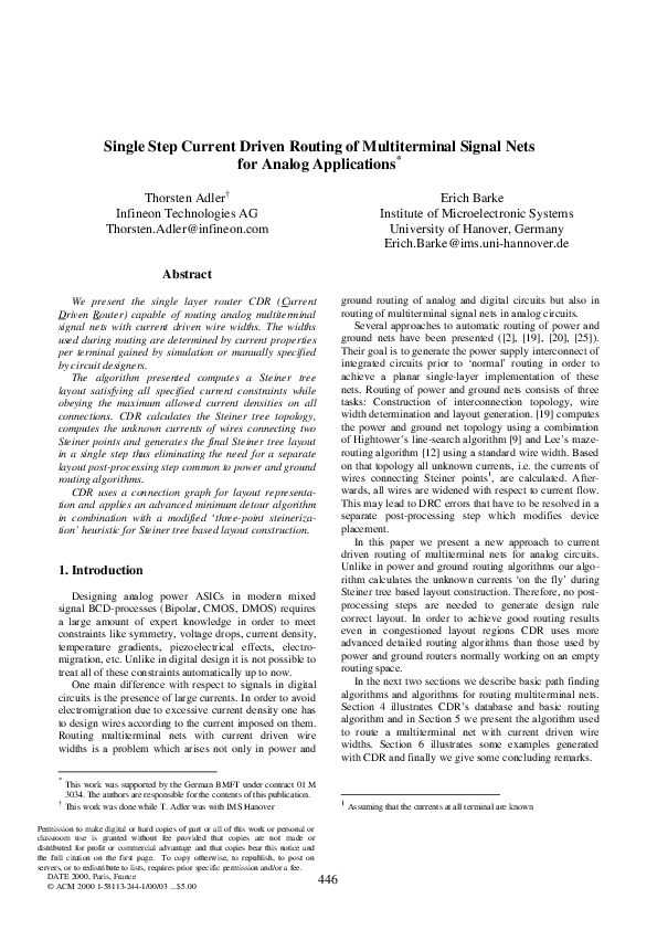 (PDF) Single step current driven routing of multiterminal signal nets ...