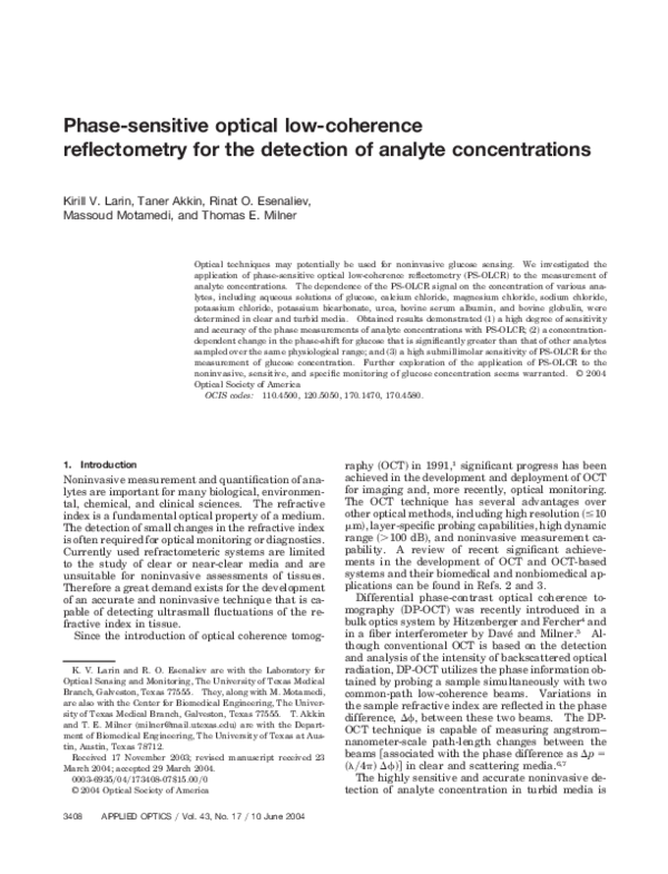 (PDF) Phase-sensitive optical low-coherence reflectometry technique ...