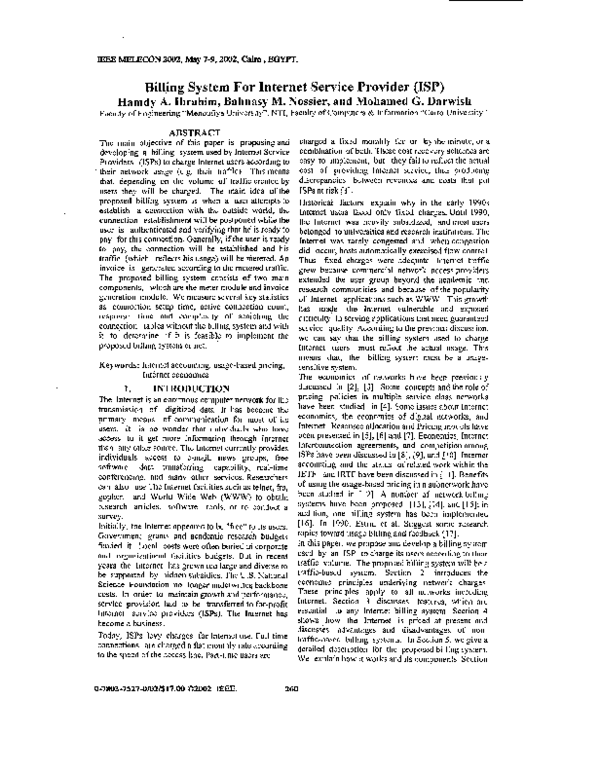 (PDF) Billing system for Internet service provider (ISP)