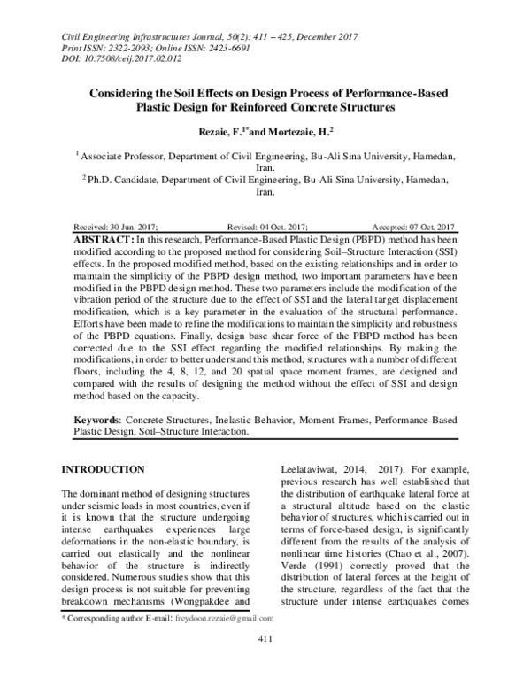 (PDF) Considering the Soil Effects on Design Process of Performance ...